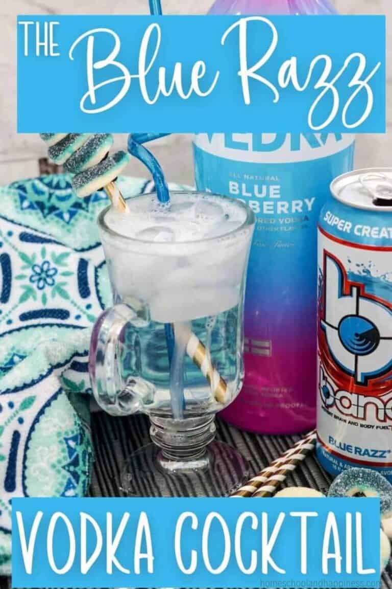 4 Ingredient Blue Razz Bang Cocktail with Vodka