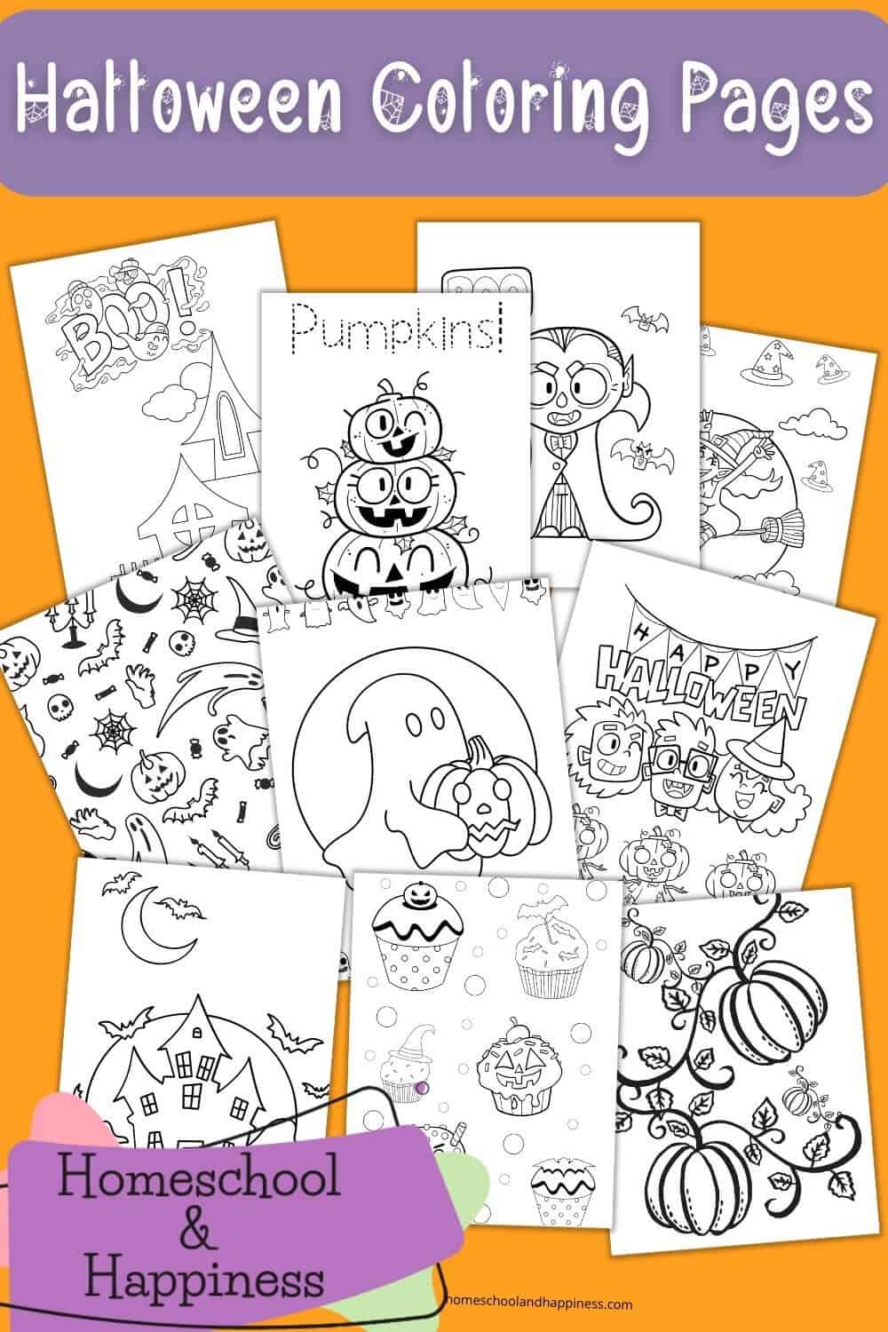 10 Cute Halloween Coloring Pages for Kids Free Printable