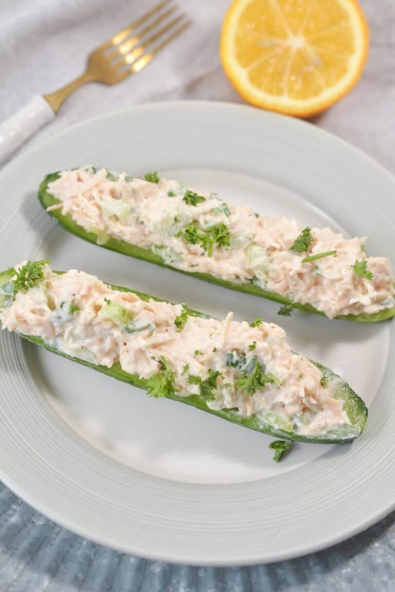 Easy Chicken Salad Cucumber Boats - 20 Minute Recipe
