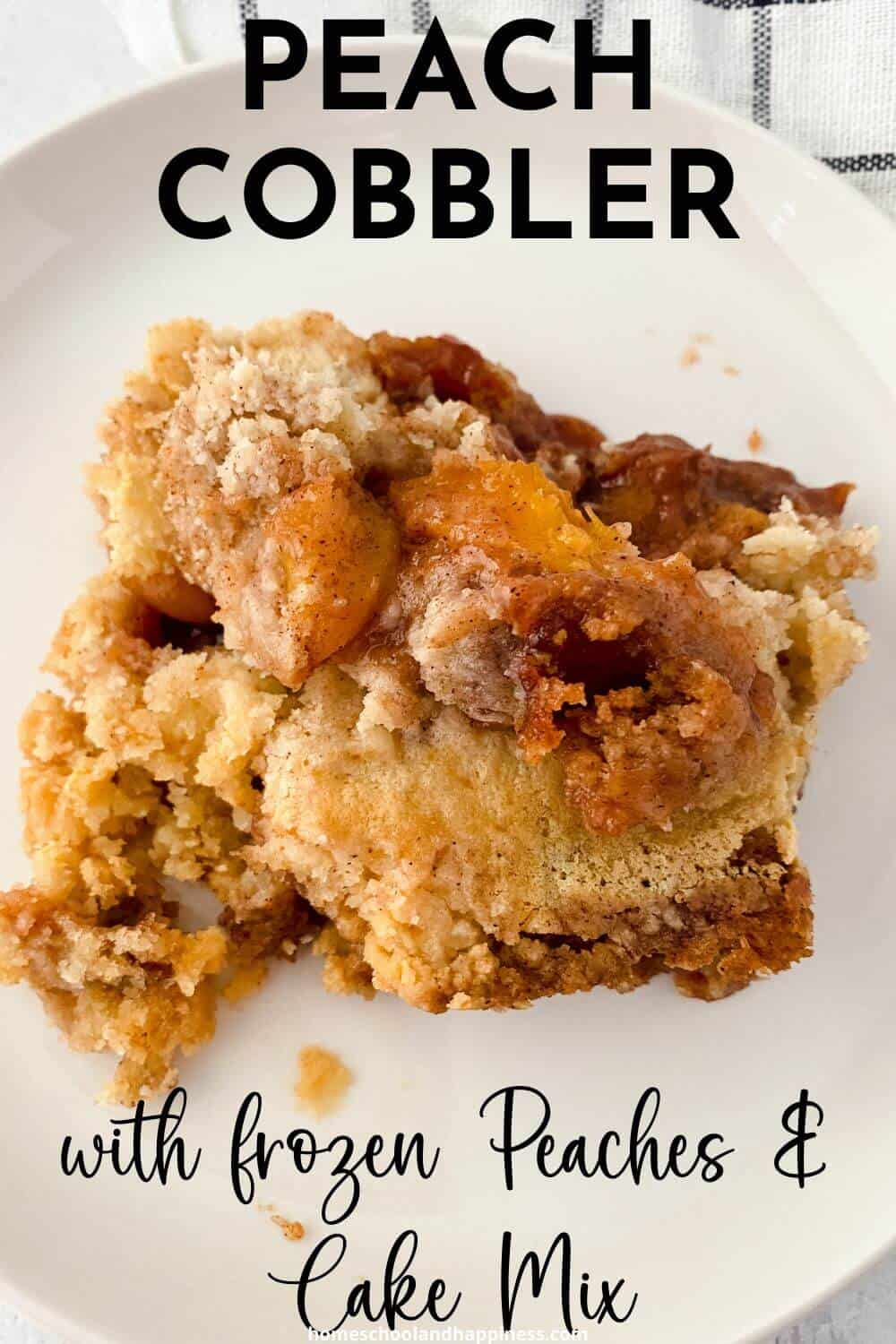 Easy Cake Mix Peach Cobbler Recipe with Frozen Peaches