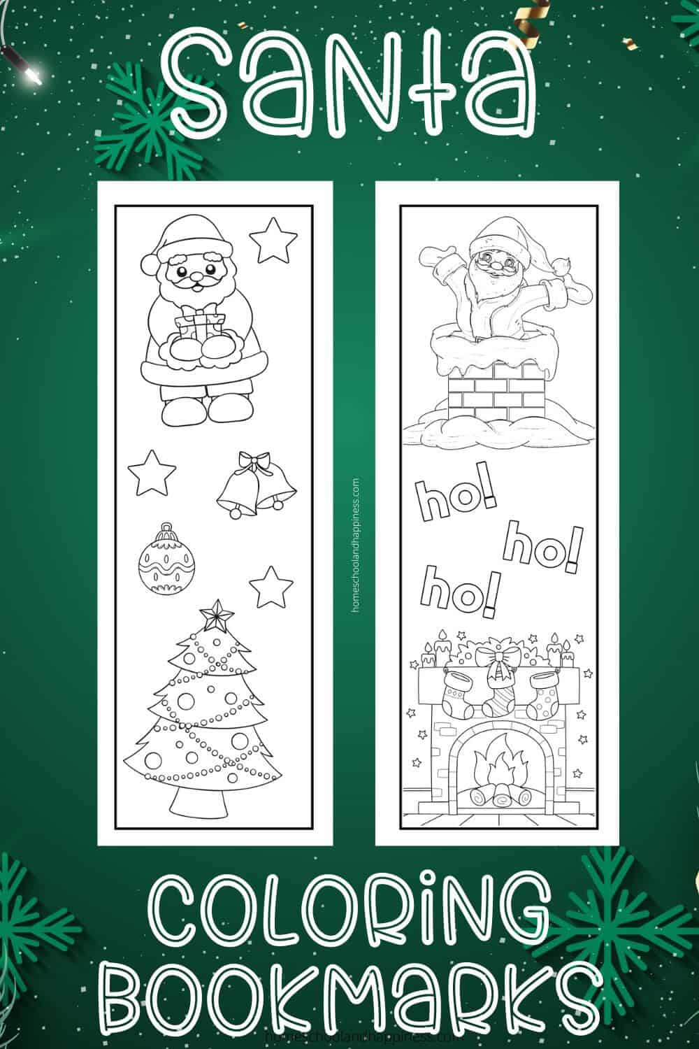Free Printable Santa Coloring Bookmarks