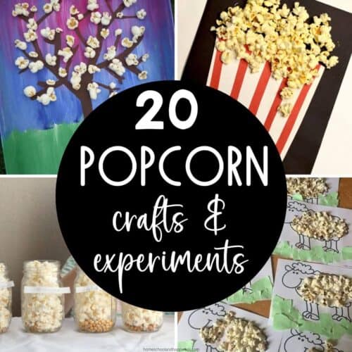 20 Fun Popcorn Crafts for Kids + Popcorn Science Experiments