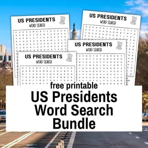 4 Free Printable US Presidents Word Search Worksheets