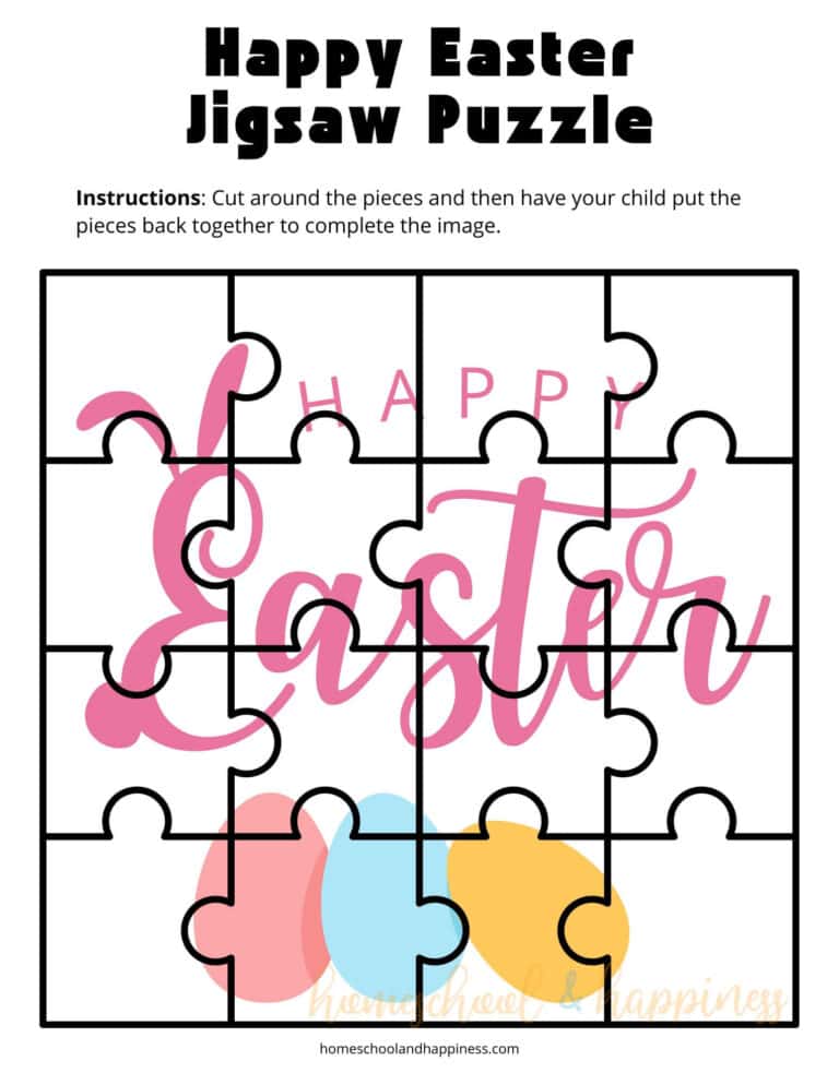 3 Cute & Free Easter Jigsaw Puzzle Printables