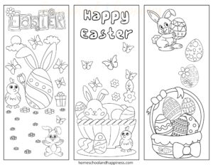 3 Free Printable Easter Coloring Bookmarks for Kids