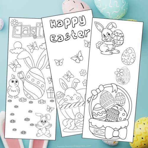 3 Free Printable Easter Coloring Bookmarks for Kids