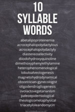 List of 10 Syllable Words for High School Students