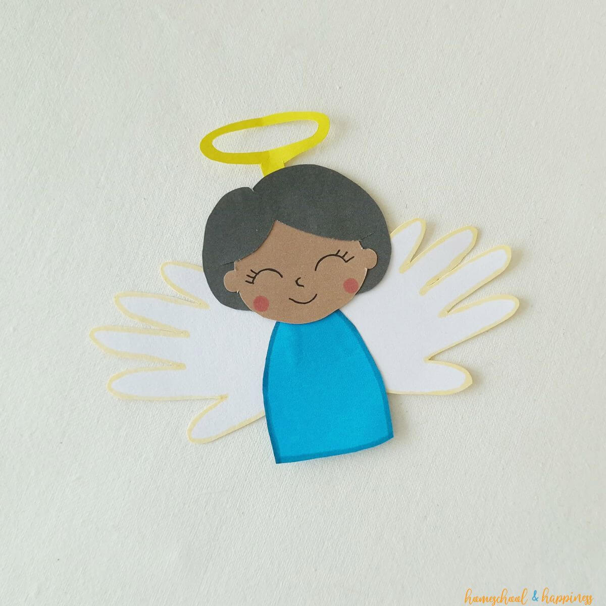 Easy Paper Handprint Angel Craft for Kids