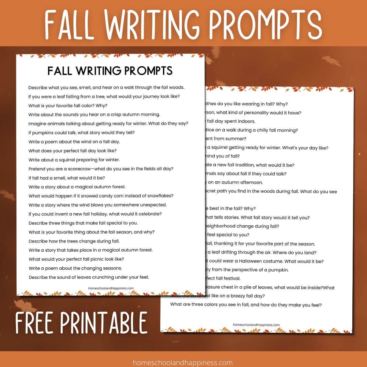 45 Fun and Creative Fall Writing Prompts for Kids