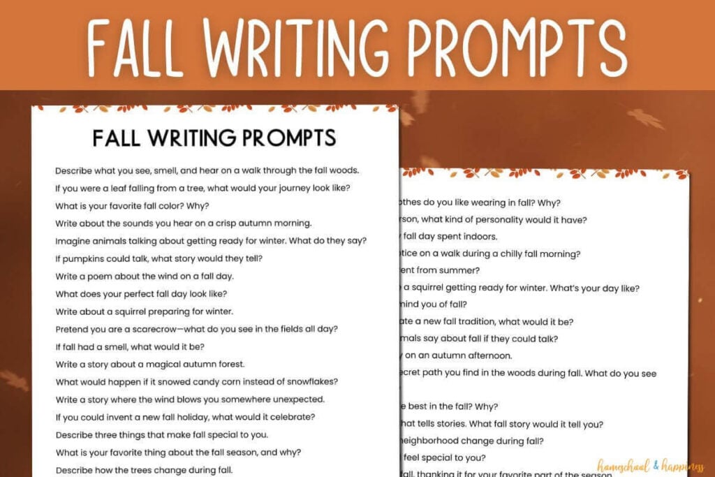 45 Fun and Creative Fall Writing Prompts for Kids