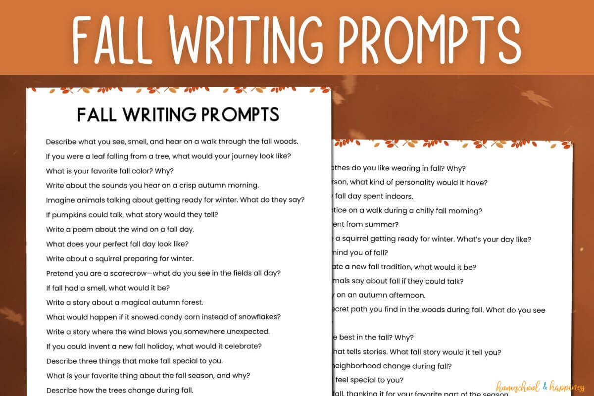 45 Fun and Creative Fall Writing Prompts for Kids