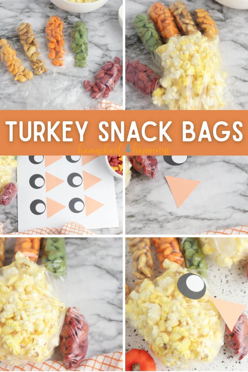 Easy Turkey Snack Bags for Kids